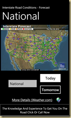 Aggregated Intelligence: Interstate Road Conditions–WP7 App